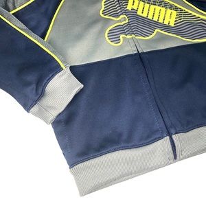 Puma | Shirts & Tops | Puma Blue Neon Yellow Zip Up Hoodie Size 8mo ...